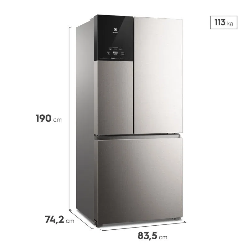Nevecón Electrolux IM8S - Nevera French Door de 590Litros Gris